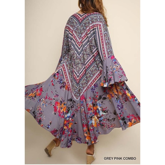 Umgee | Tops | Umgee Boho Hippie Kimono Cardigan Duster Tunic Top ...